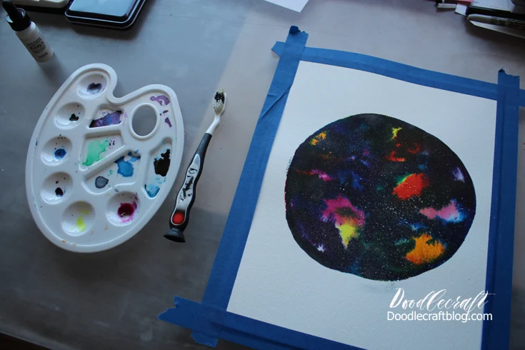 Watercolor Ink Galaxy Calligraphy Art!