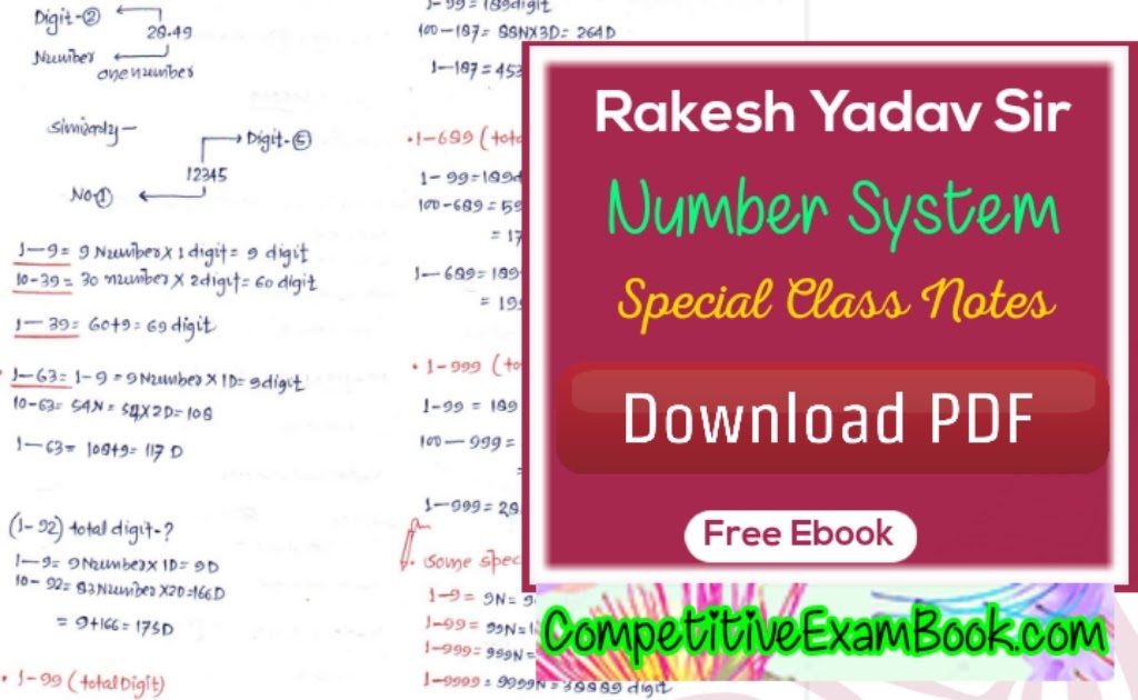 [Latest**] Number System Handwritten Special Class Notes By Rakesh ...