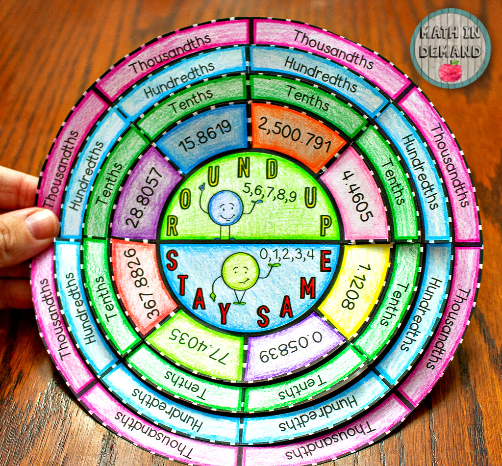 Math in Demand: Rounding Decimals Wheel Foldable