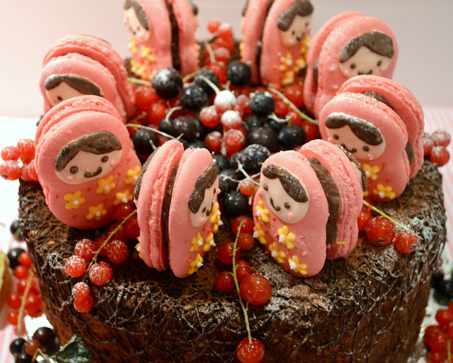 Black Forest Gâteau with Russian Doll Macarons | Chérie Kelly