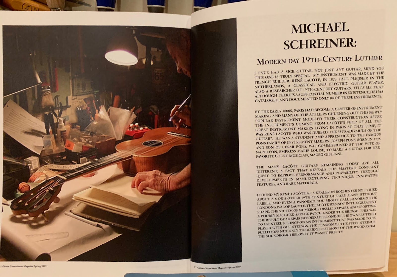 Lute and Historical Guitar Building with Michael Schreiner: 2019