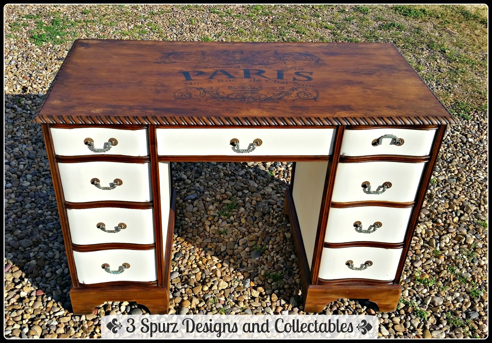 3 Spurz DandC Repurposed /Refurbished Creations!!: Curved drawer desk
