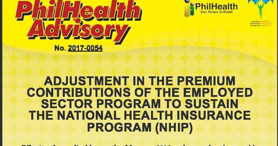 Latest PhilHealth Contribution Table Effective January 2018