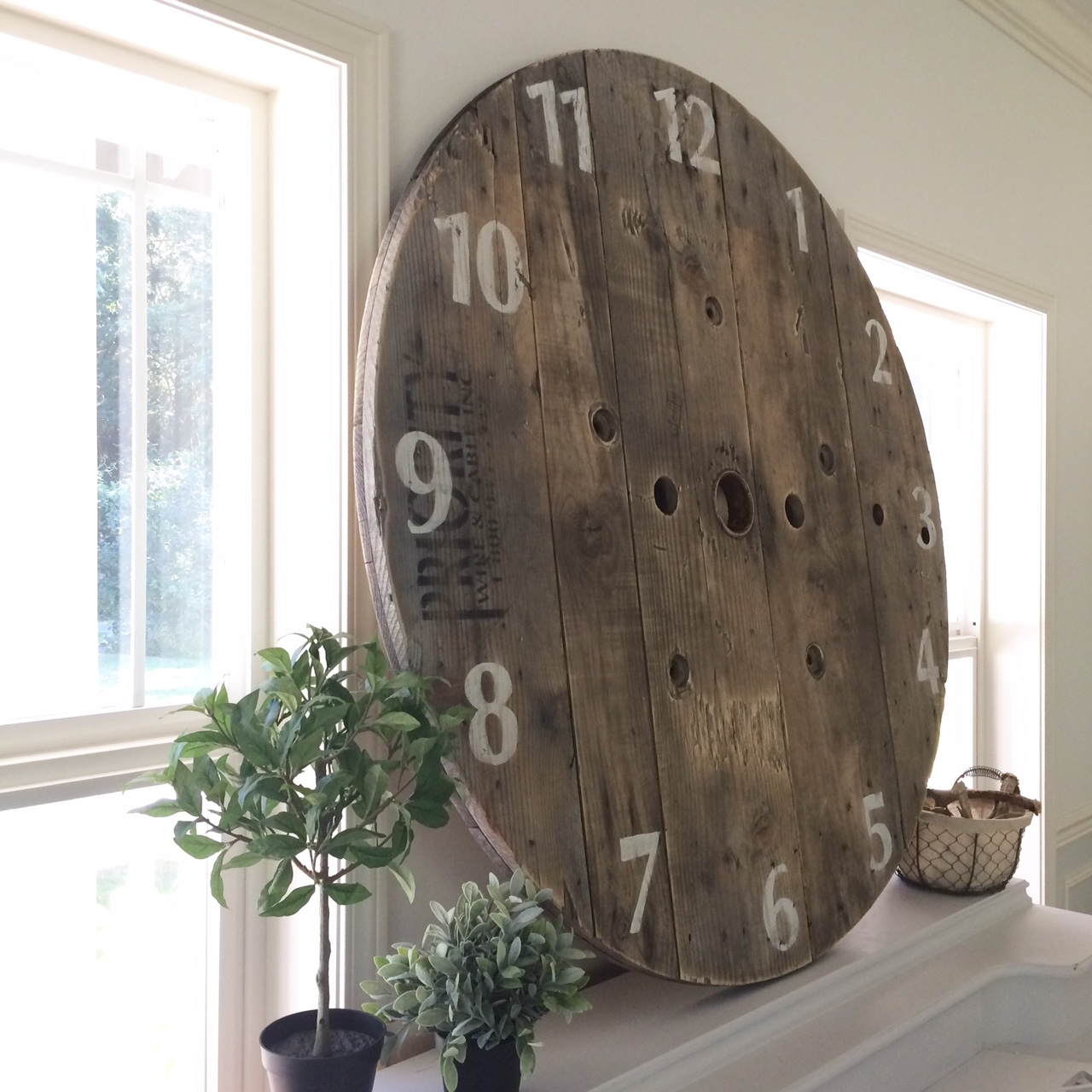 Little Farmstead: Weathered Wood Farmhouse Spool Clock {And your ...