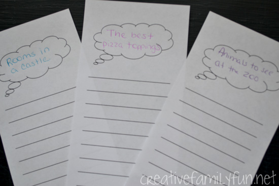 Making Lists: After School Writing Practice - Creative Family Fun