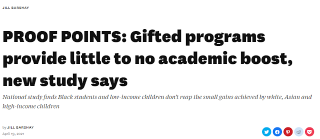 "Gifted Programs Provide Little to No Academic Boost"