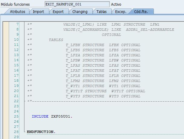 Blog Dedicado a SAP: User Exit XK01 / MK01