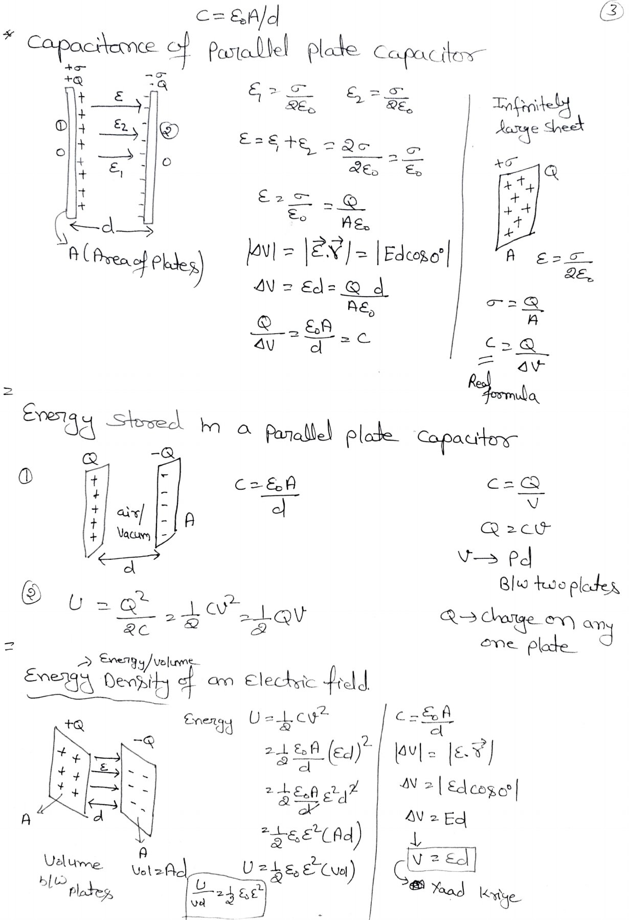 Capacitor notes physics class 12 - Studypur