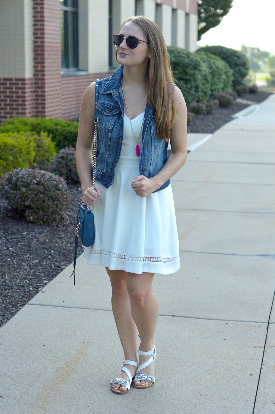 A Memory Of Us: white dress, denim vest | A Kansas City Fashion Blog