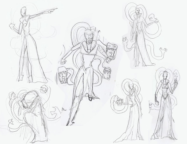 Vikki Kerslake: villain expression and poses.