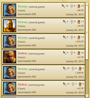 League of Legends blog: My match history