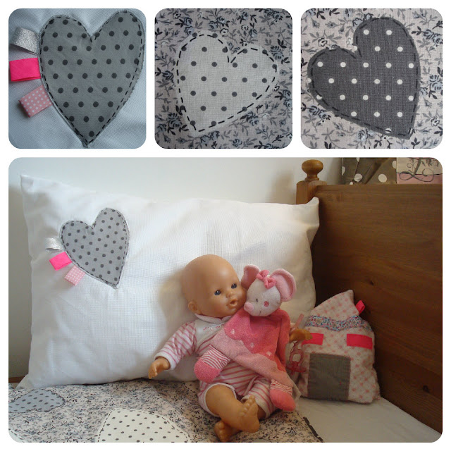 *Tadaam !: Coeurs&Pois : housse de couette et oreiller