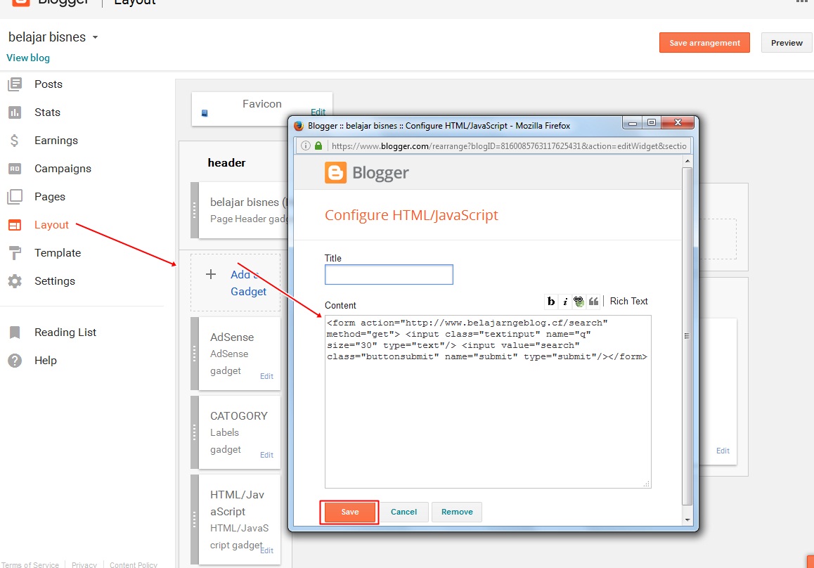 cara membuat search di blog cara membuat search di blog