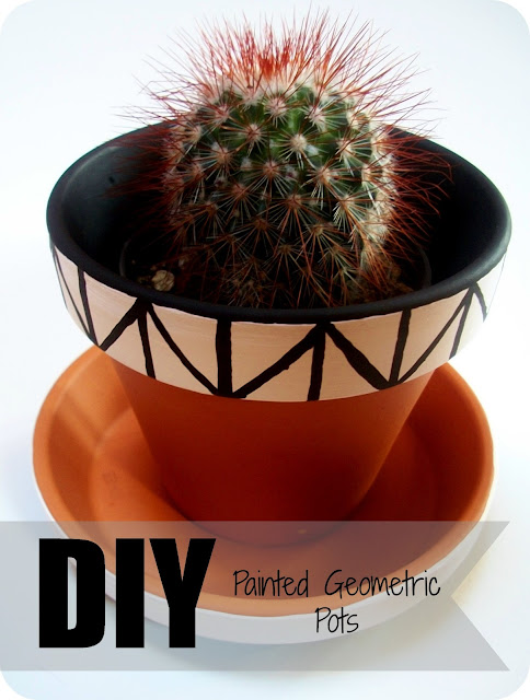 Halfway To Hipster: Painted Geometric Flower Pots