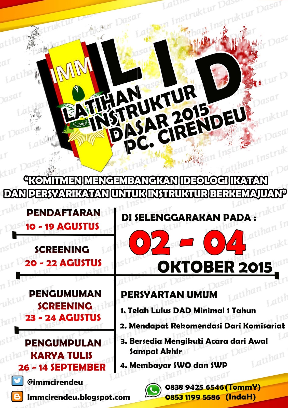 LATIHAN INSTRUKTUR DASAR : PC IMM Cirendeu ~ PC IMM Cirendeu LATIHAN INSTRUKTUR DASAR : PC IMM Cirendeu ~ PC IMM Cirendeu