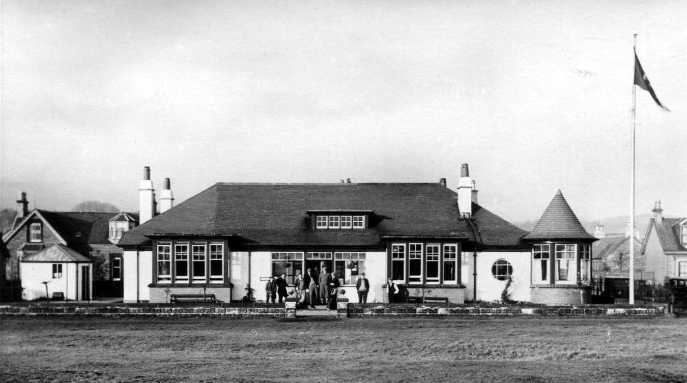Tour Scotland: Old Photograph Golf Course Clubhouse Monifieth Scotland