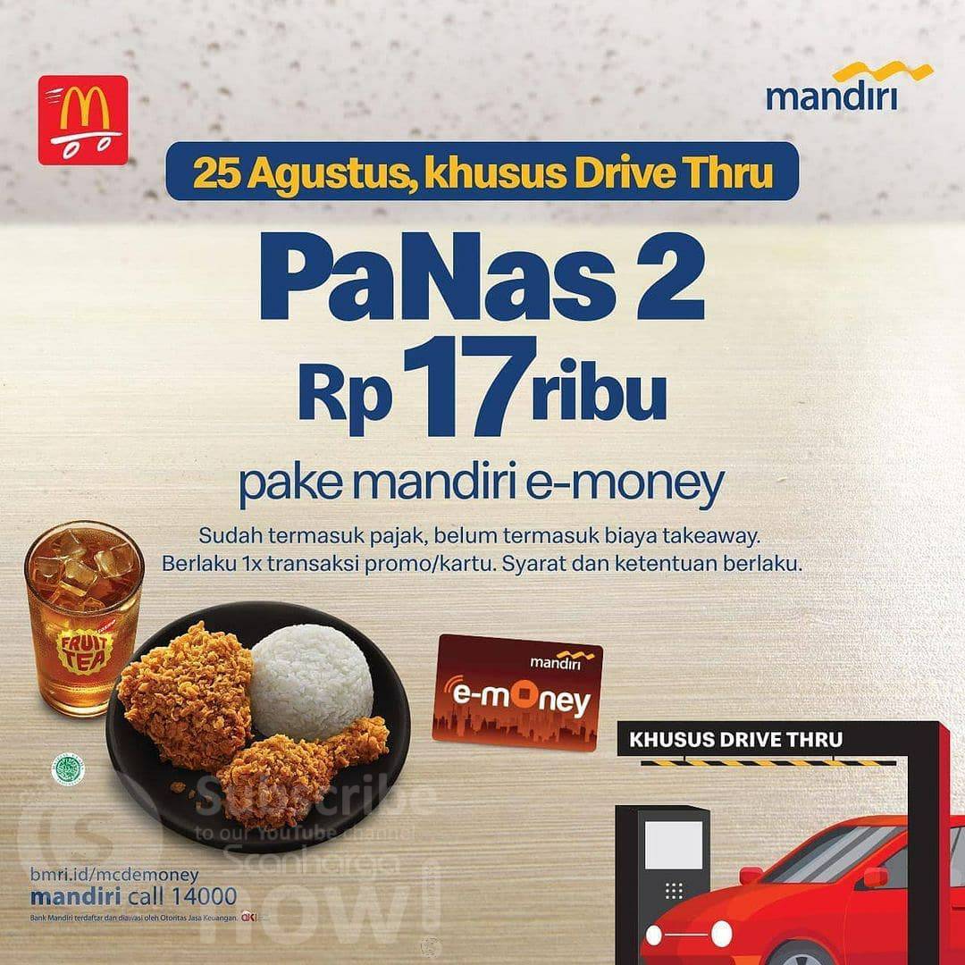 McDonalds Promo PaNas 2 Harga cuma Rp. 17Ribu - Pake Mandiri e-Money - scanharga