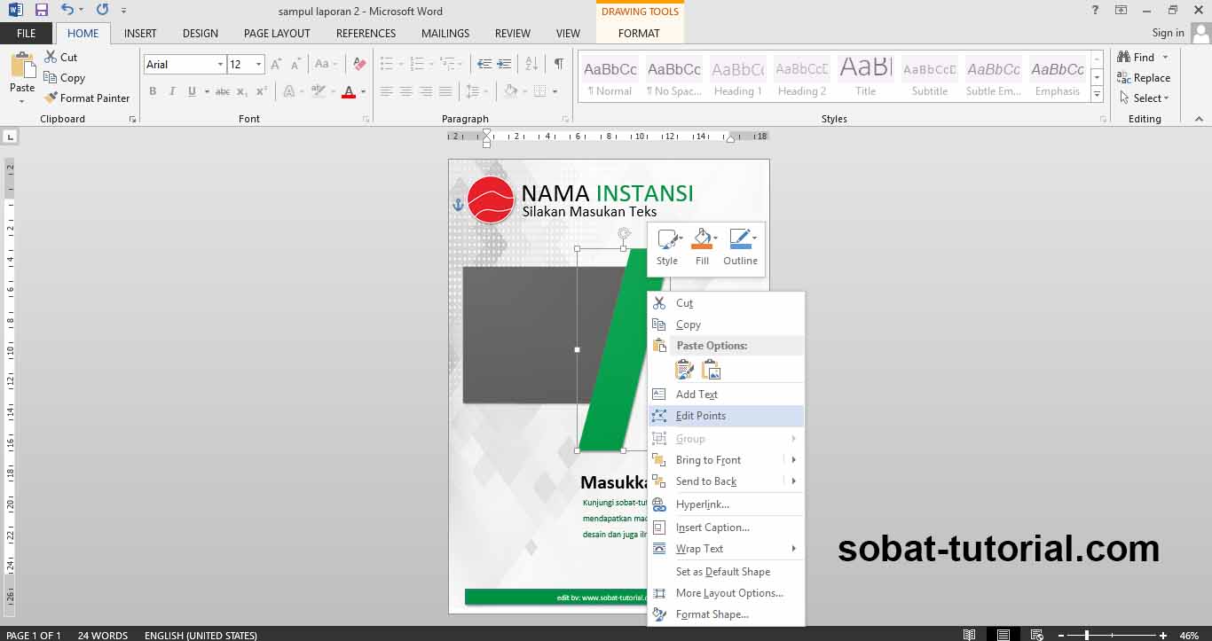 Free Template Cover Laporan Word Gratis Part 2 - Sobat-Tutorial