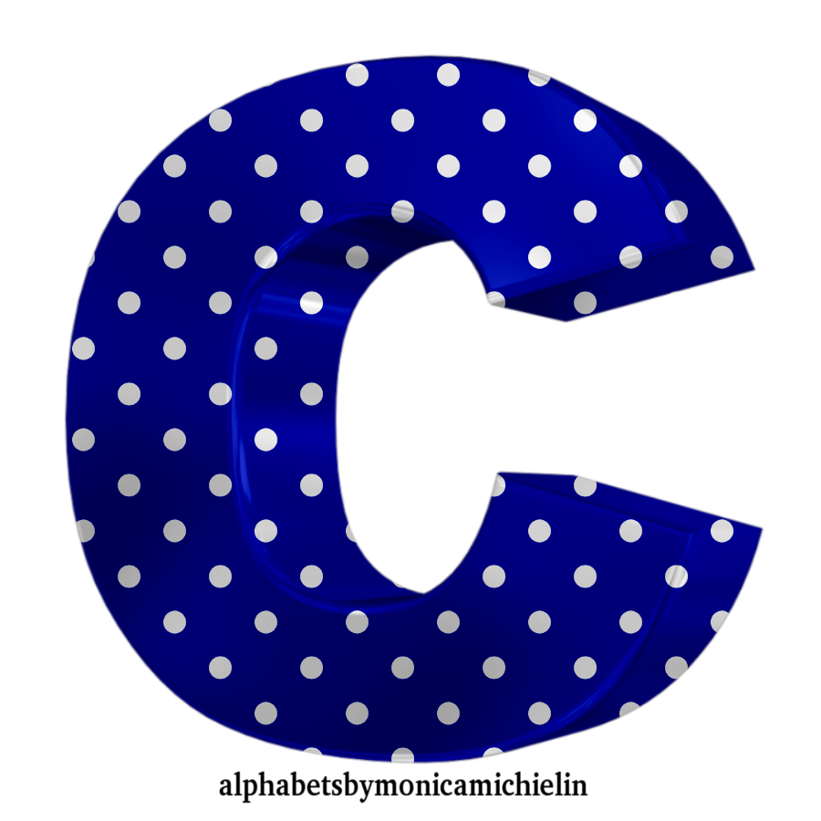 M. Michielin Alphabets: BLUE POLKA DOTS ALPHABET, ALFABETO AZUL DE BOLINHAS