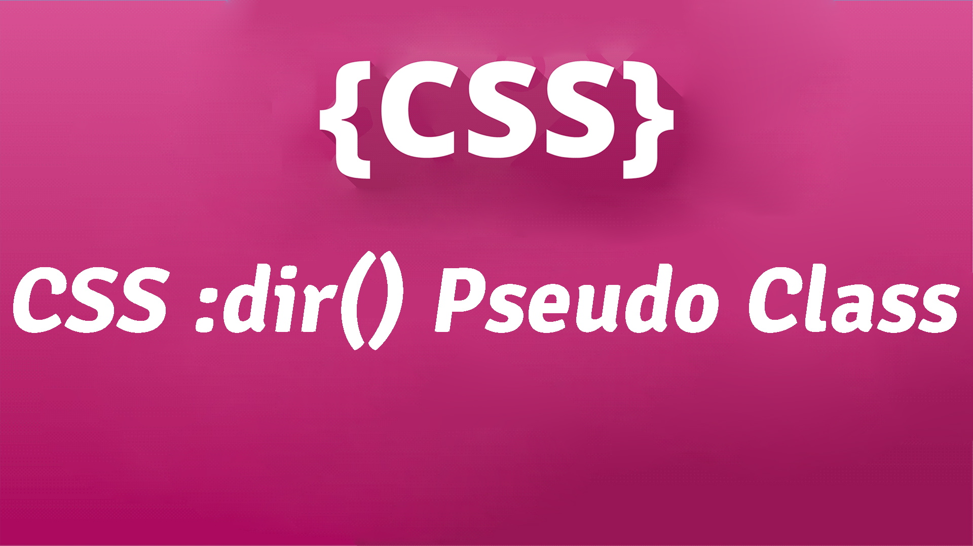 CSS :dir() Pseudo Class CSS :dir() Pseudo Class