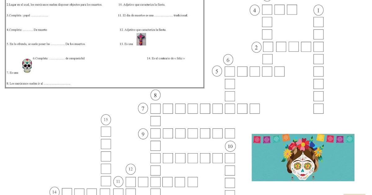¡Todos adictos al español!: Día de muertos: crucigrama
