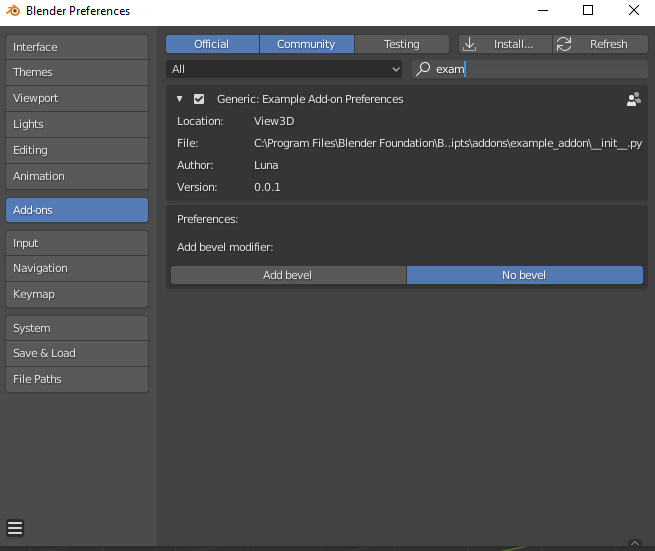 How to add user preferences for a Blender Add-on | Saaratrix's blog