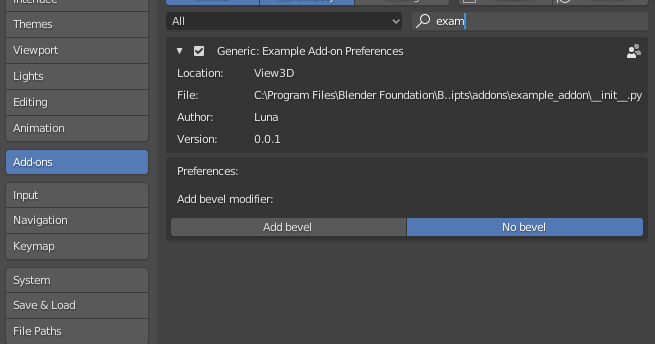 How to add user preferences for a Blender Add-on | Saaratrix's blog