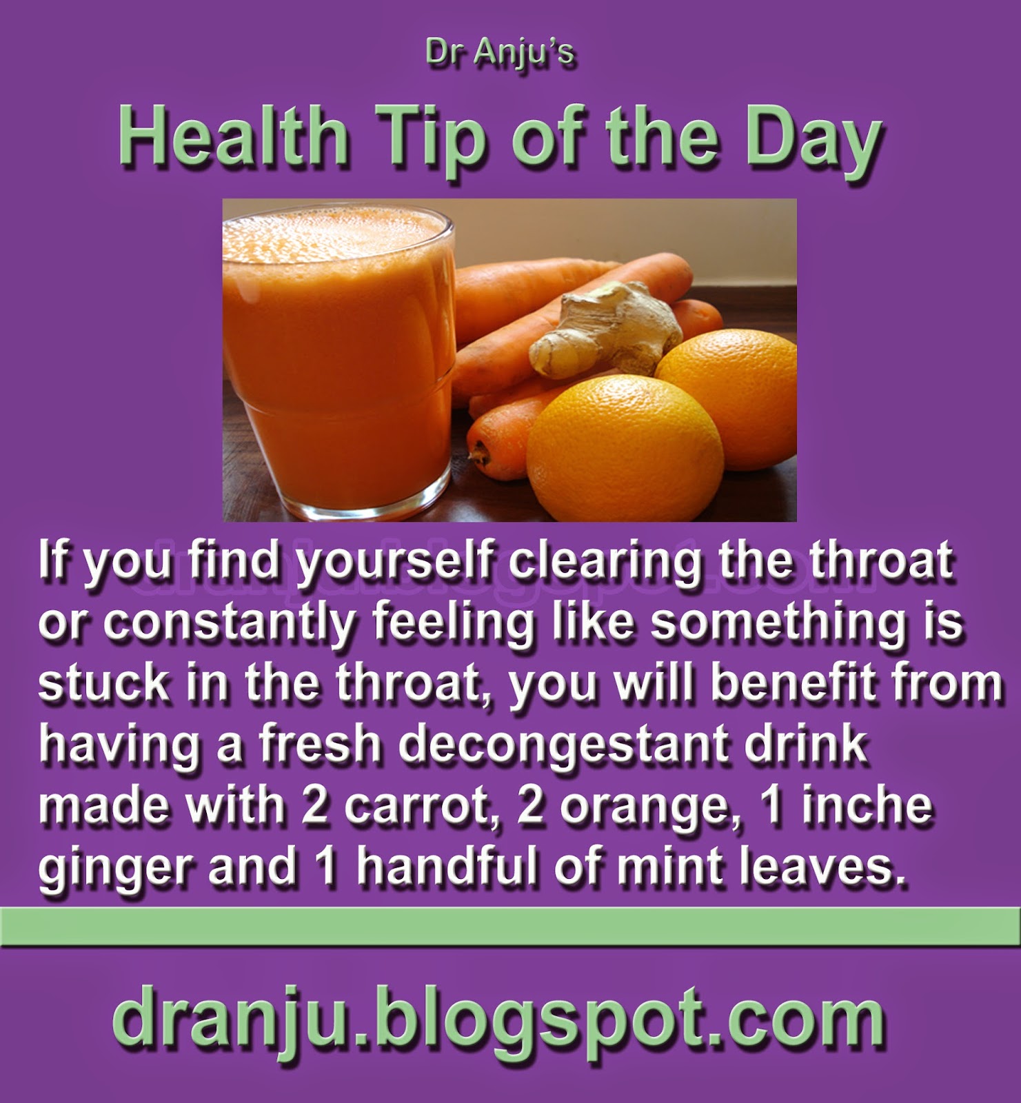 Dr. Anju's Health Tips: Health Tip of The Day - 21st September
