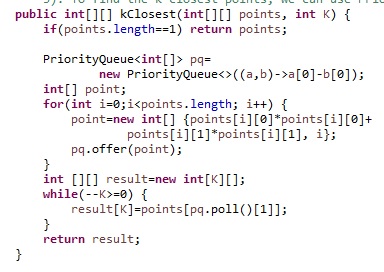 Scrutiny: #LeetCode: K Closest Points to Origin