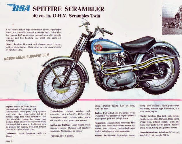 Racing Cafè: Vintage Brochures: BSA Range 1961 (USA)