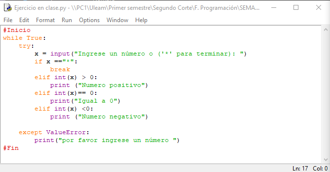 PORTAFOLIO FUNDAMENTOS DE PROGRAMACION : Bucle infinito controlado por ...