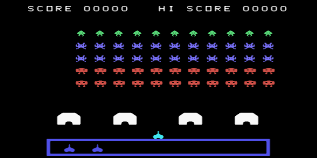 TI-99/4A home computer Space Invaders video game
