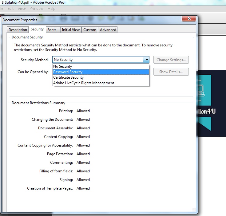 It Support Solution How To Disable Print Option In Pdf File Itsolution4u