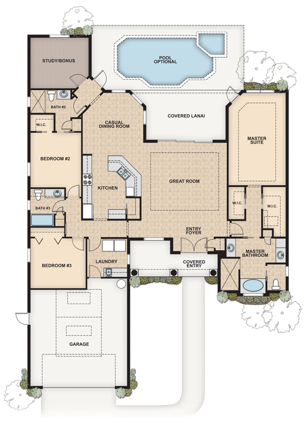2D & 3D Architectural Renderings : Architectural Floor Plan Rendering
