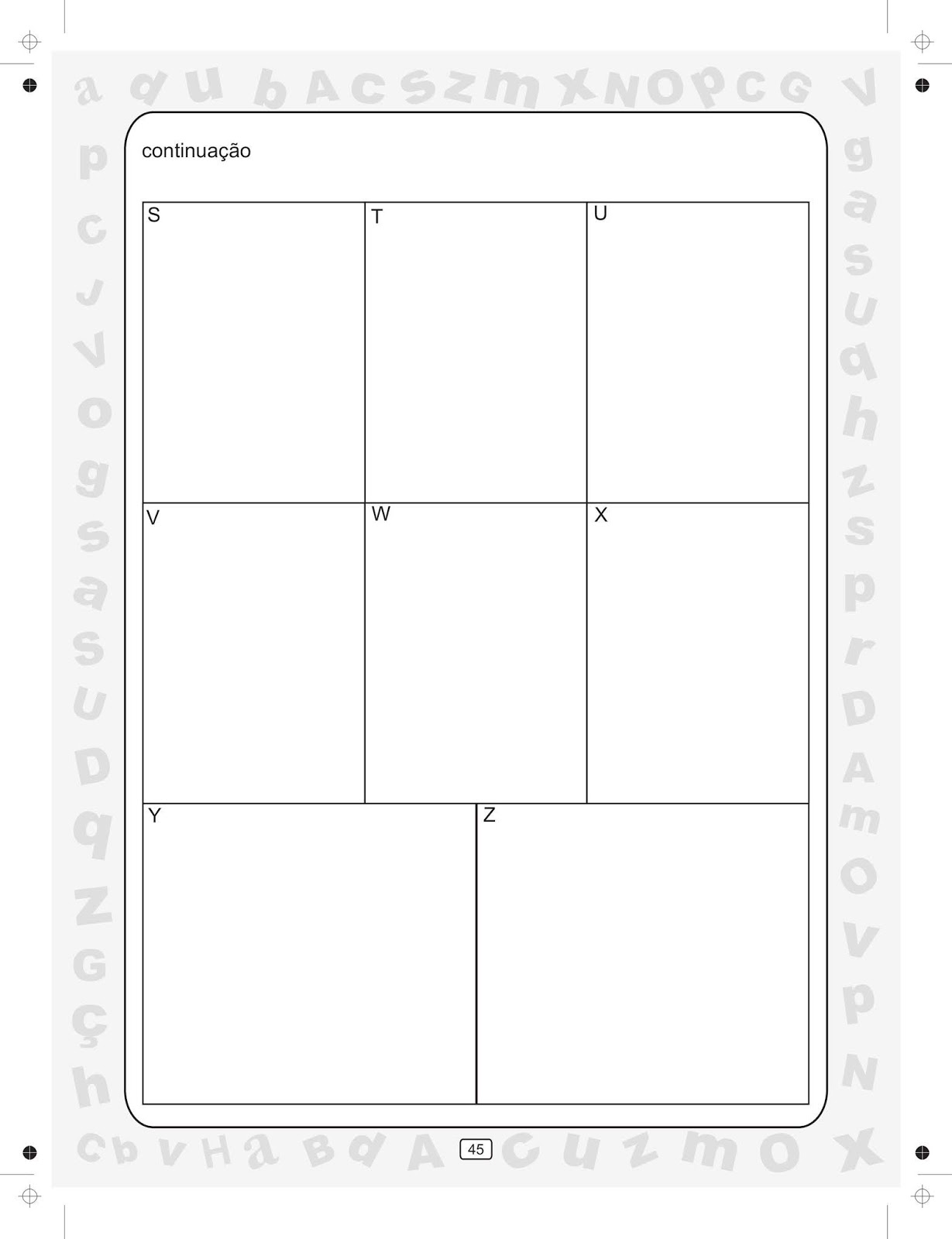 Portuguese alphabet activity ~ Atividade para imprimir