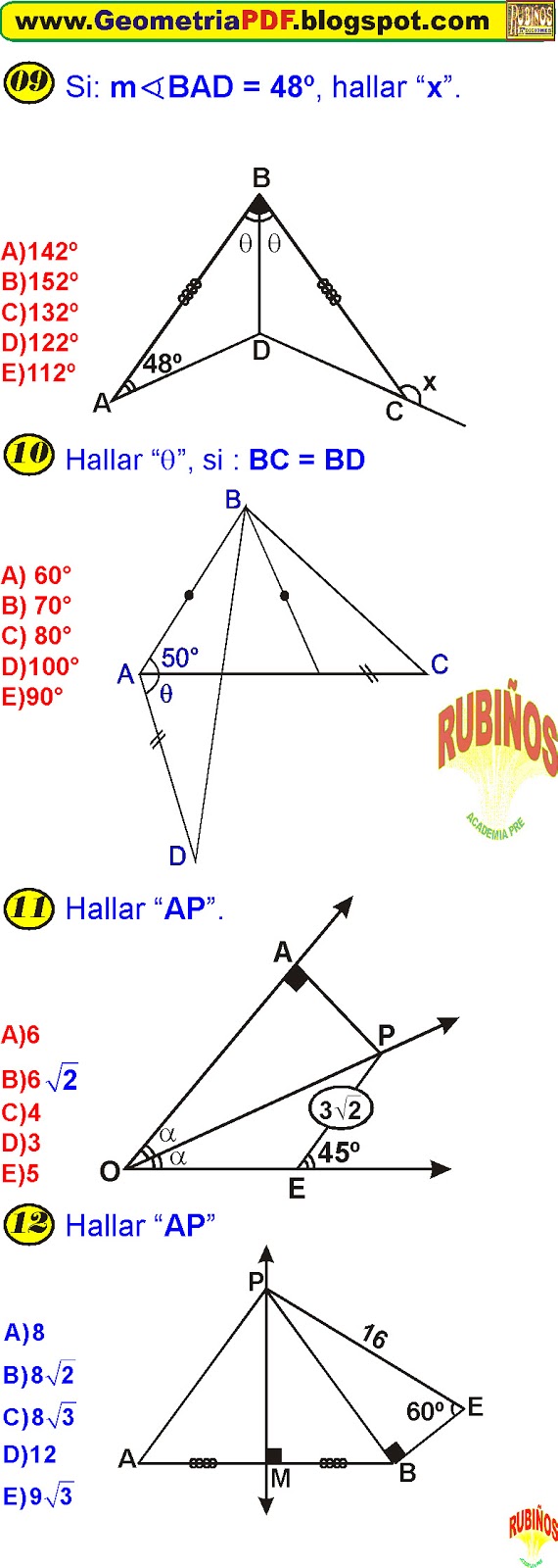 CONGRUENCIA DE TRIÁNGULOS EJERCICIOS RESUELTOS PDF