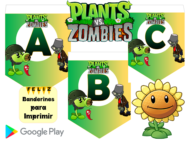 Kits imprimibles gratis : Abecedario plants vs zombies