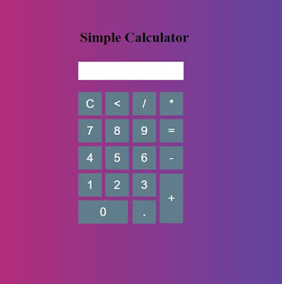 Html Web Pages: Simple Calculator using Html Css and JavaScript