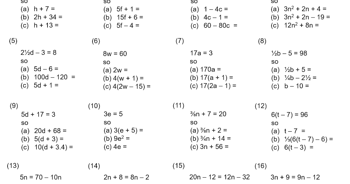 MEDIAN Don Steward mathematics teaching: so, linear equations