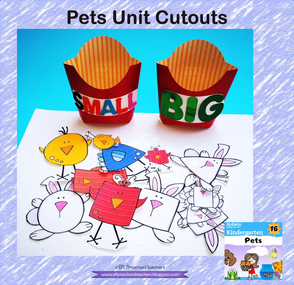 ESL/EFL Preschool Teachers: Pets Unit Cutouts for Kindergarten ESL