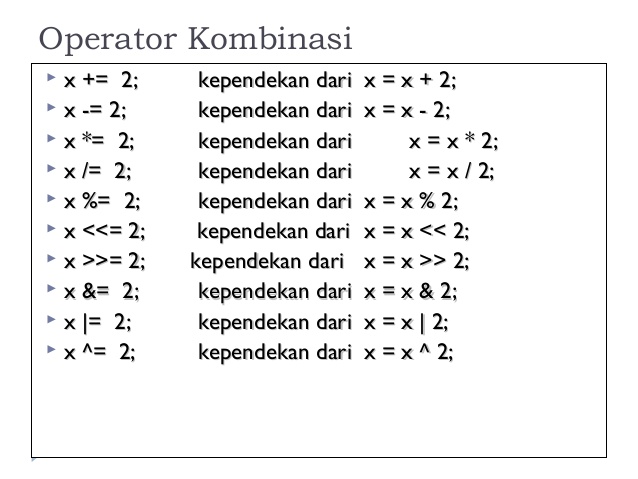[T2 : Struktur Data 2] : Jenis-Jenis Operator Pada Tipe Data ...