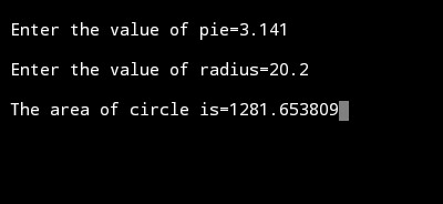 C program to calculate area of circle - My CS Tutorial