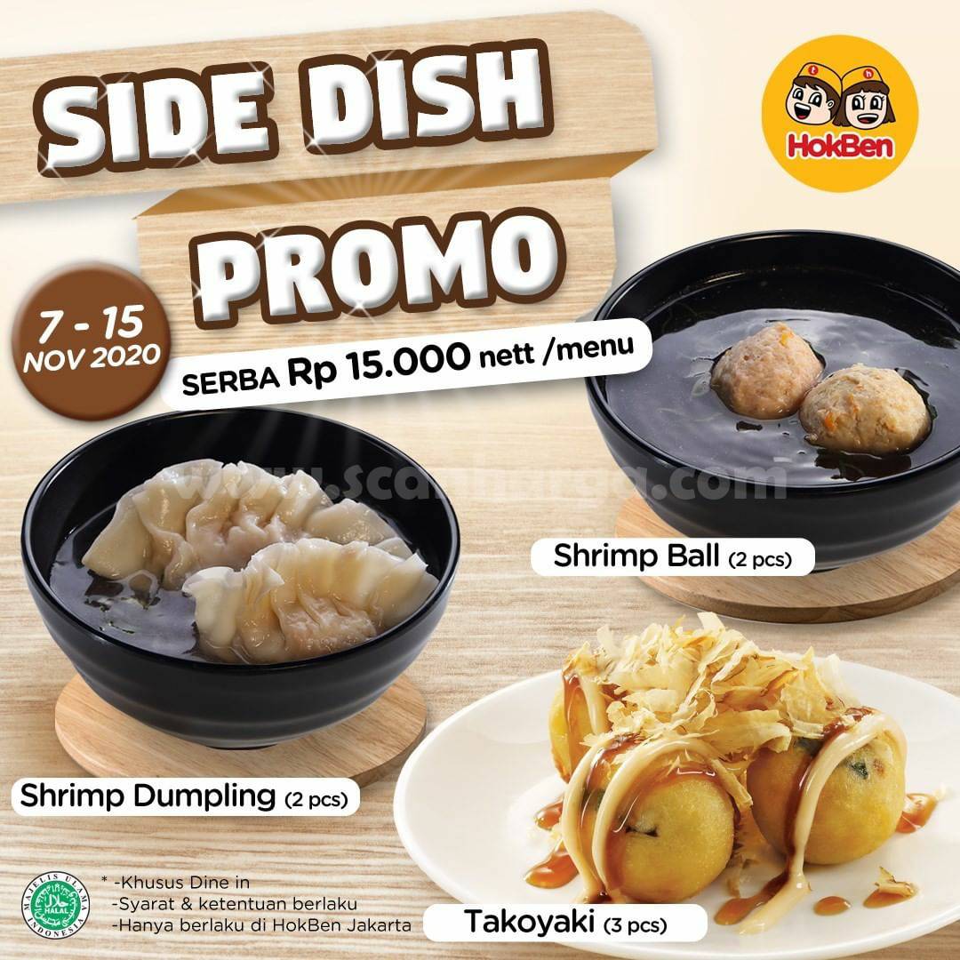 Hokben Side Dish Promo Serba Rp 15.000 nett /menu - scanharga Hokben Side Dish Promo Serba Rp 15.000 nett /menu - scanharga