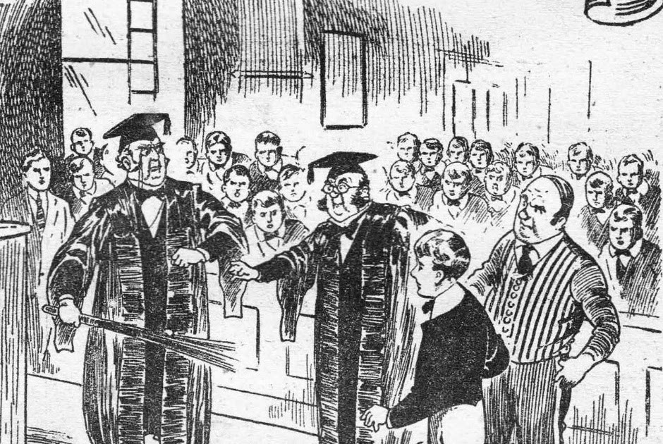 Two truants birched in front of the school