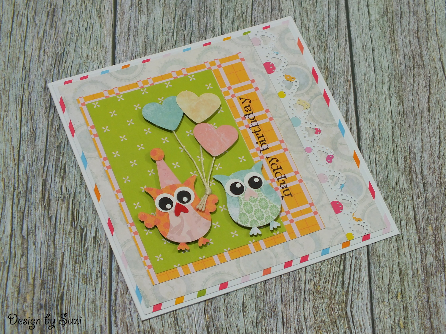 Happy Birthday Owl Card - Design by Suzi