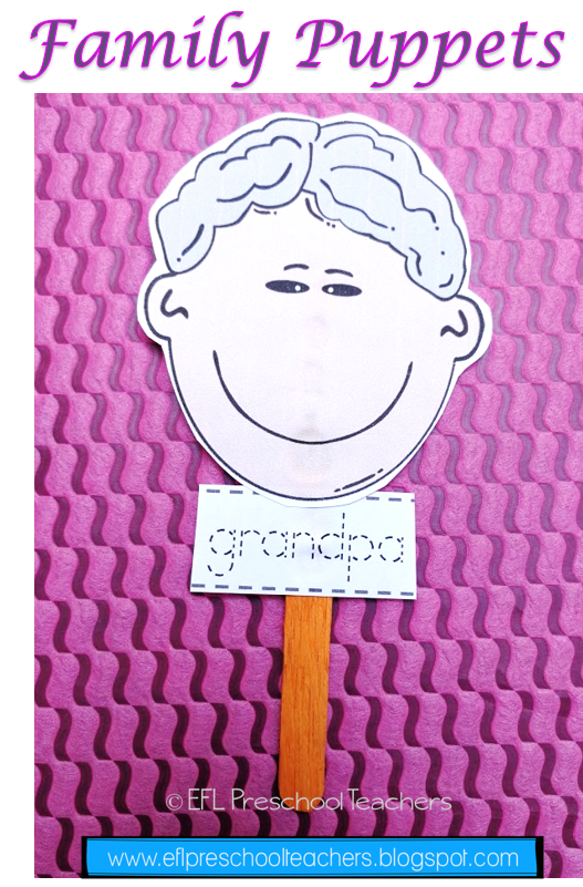 ESL/EFL Preschool Teachers: Family Unit Puppets
