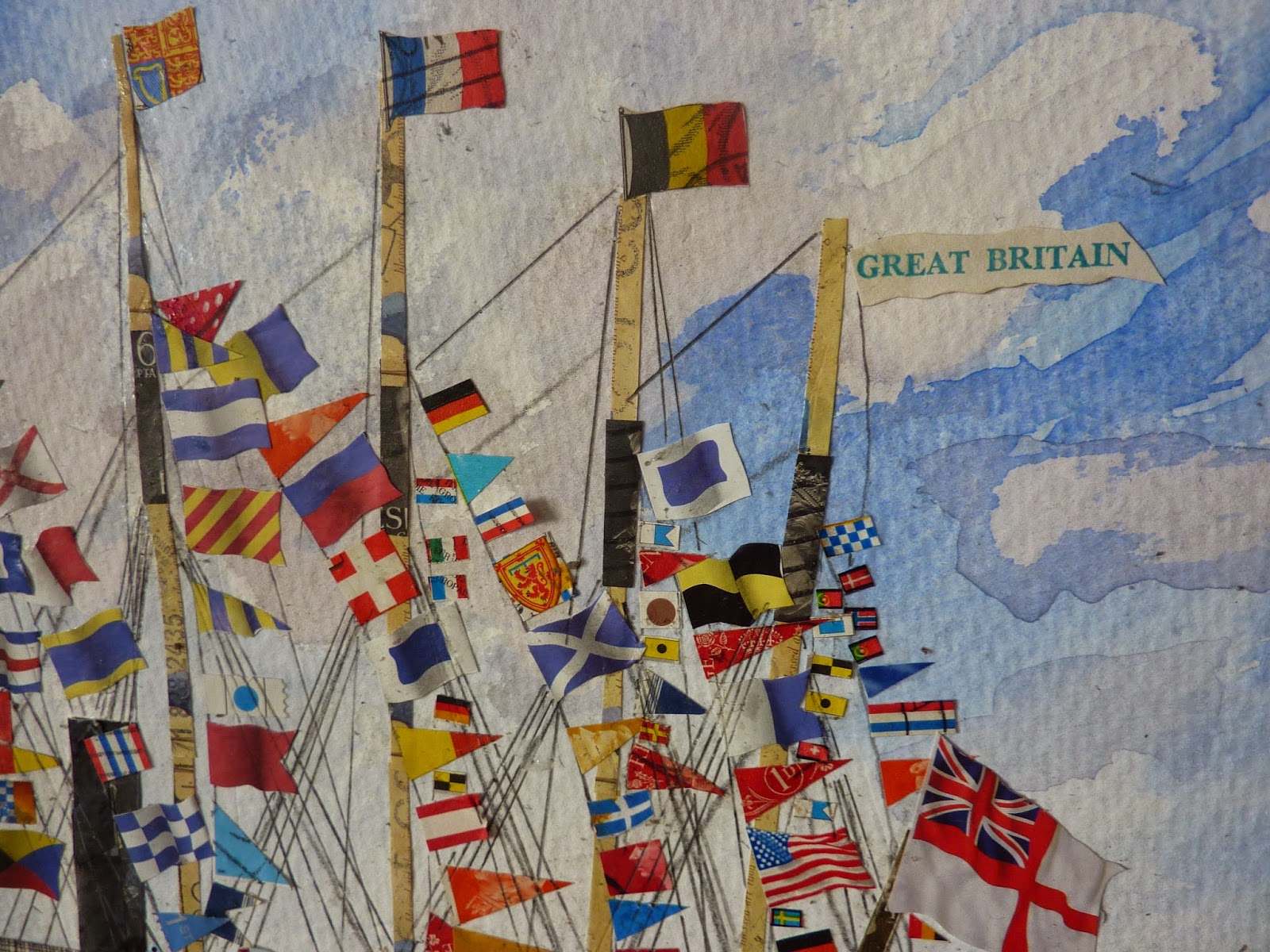 Rachel Markwick: S S Great Britain stamp collage complete with flags