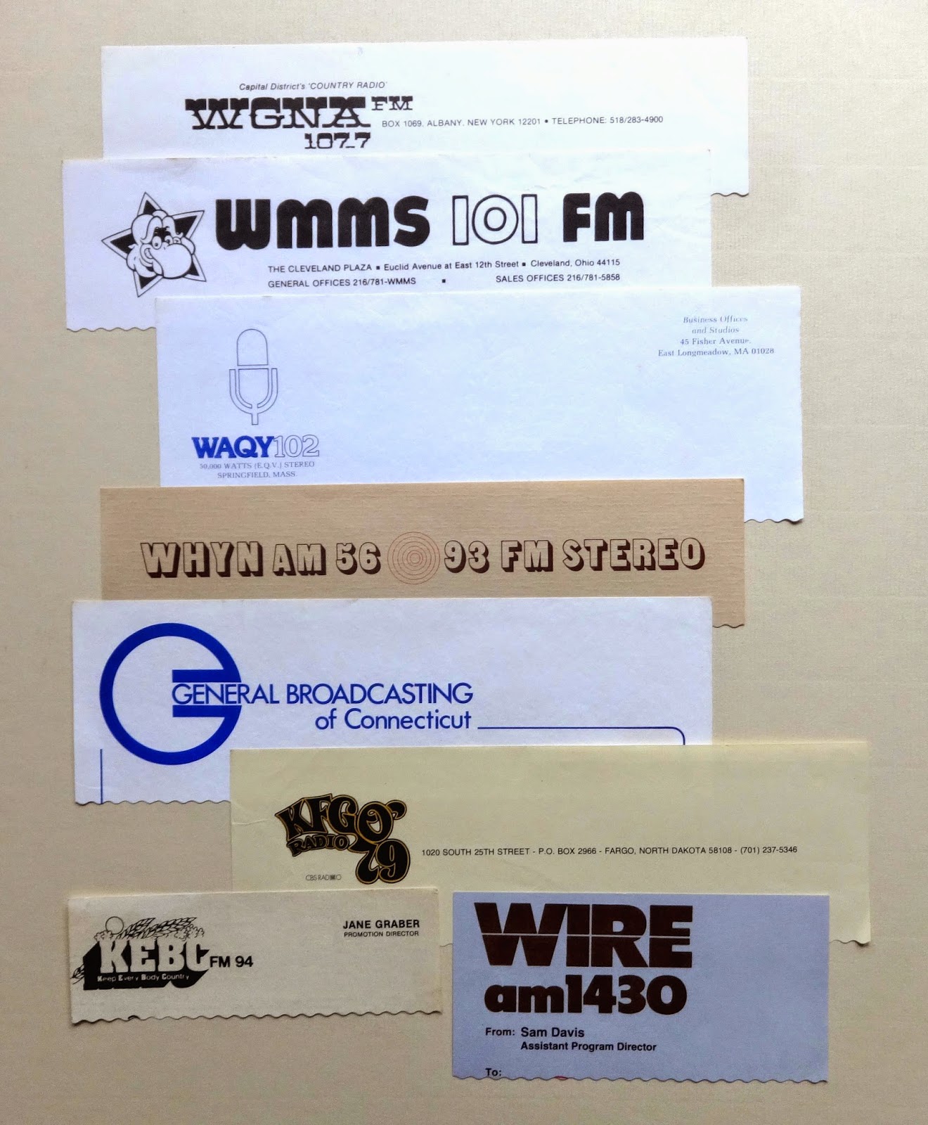 Past Print: Radio station letterheads / early 80s