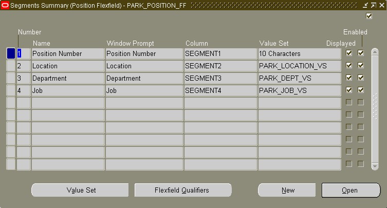 Oracle HRMS: Creating Position Flexfield