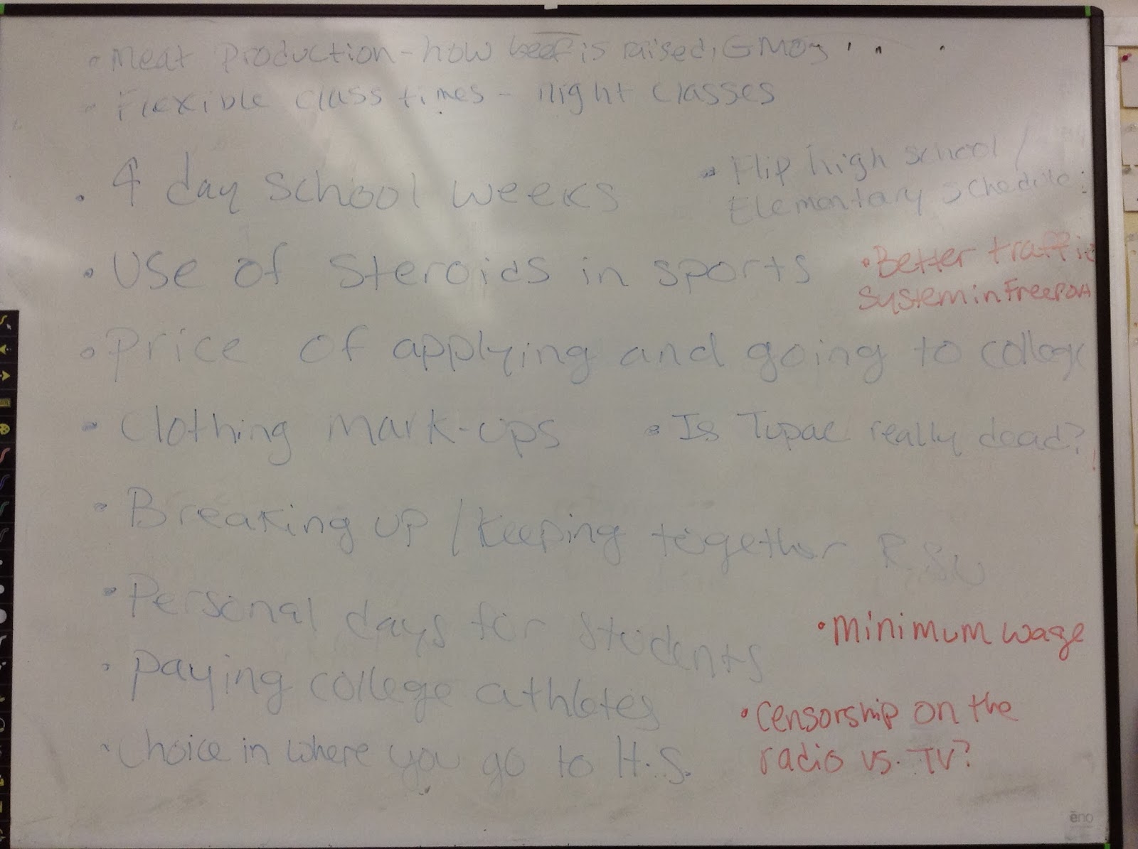 Ms. Leavitt's Journalism Class: Editorial Topic Ideas